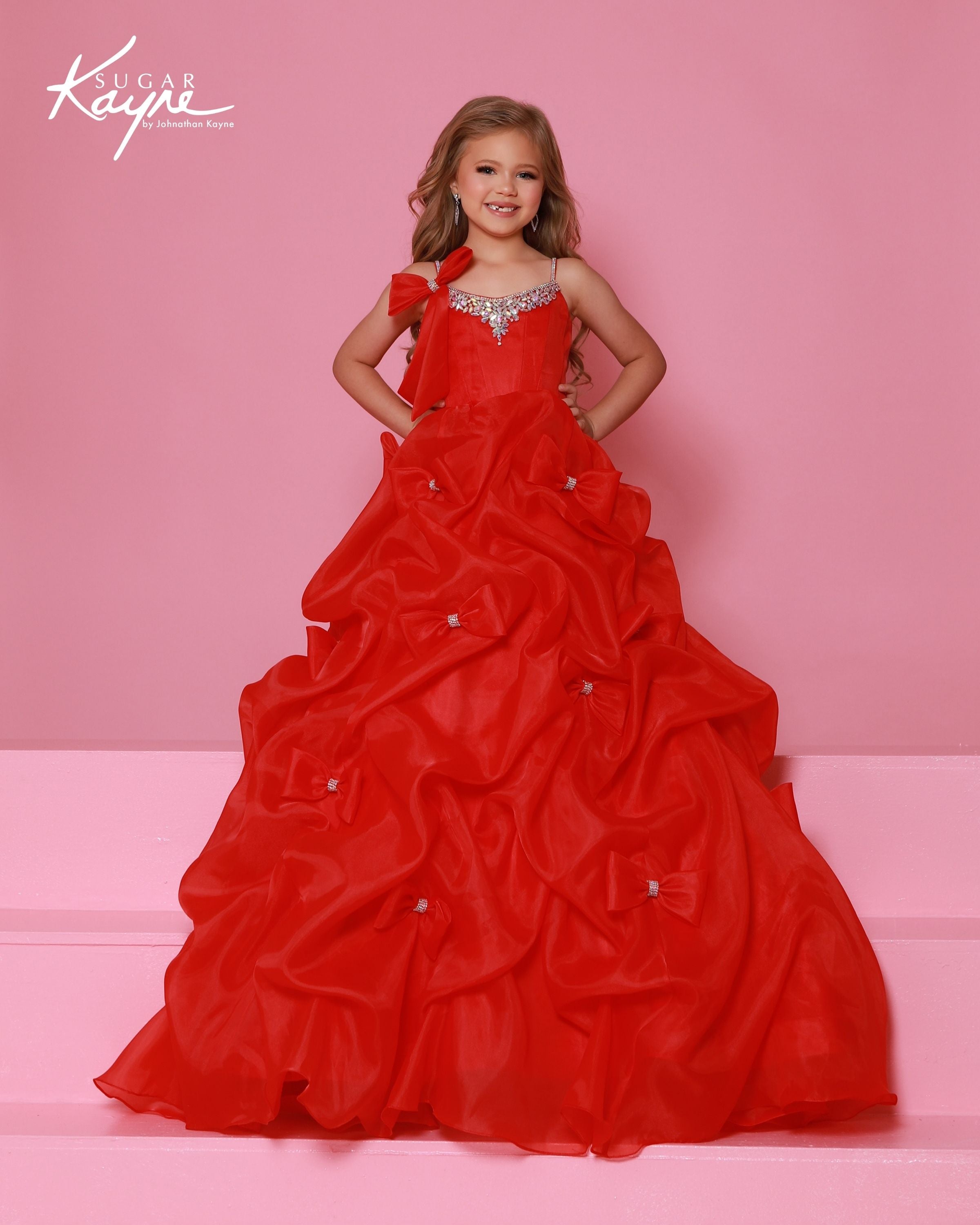 Sugar Kayne Girls Pageant Dress | Orchid, Red & White Gown – BLUSH KIDS ...
